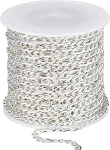 Amazon.com: [33FT] Silver Figaro Chain Roll 3.5mm Silver Plated ...