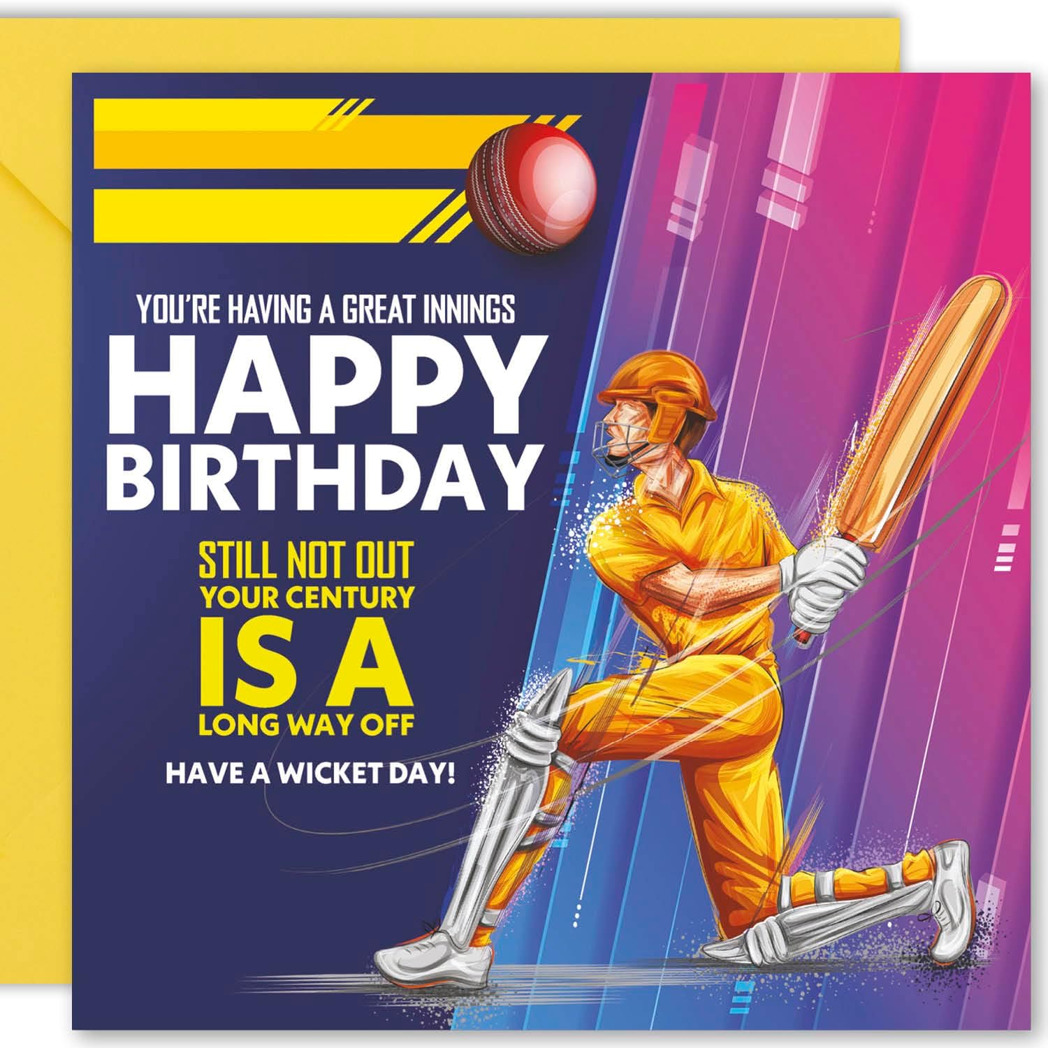 Old English Co. Fun Cricket Birthday Card For Him - Have A Wicket ...