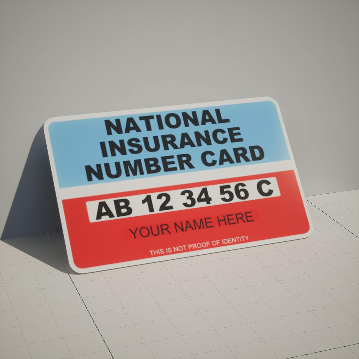 Replacement National Insurance NI Number Card Double Sided | White ...