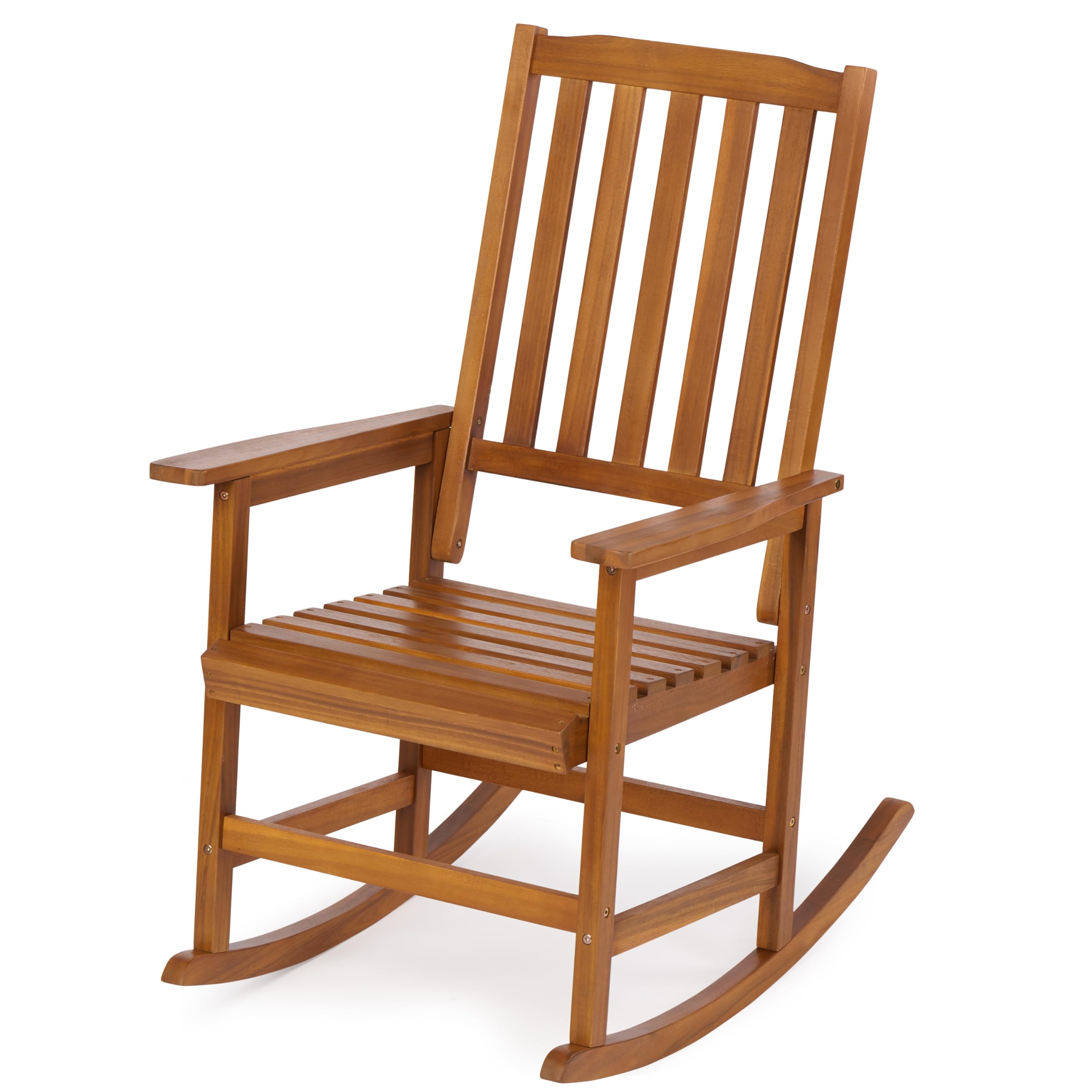 Amazon.com: Mederlo Acacia Wood Outdoor Rocking Chiar, Patio Rocker for ...
