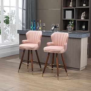 Amazon.com: JINS&VICO Swivel Bar Stools Set of 2, Counter Height Bar ...