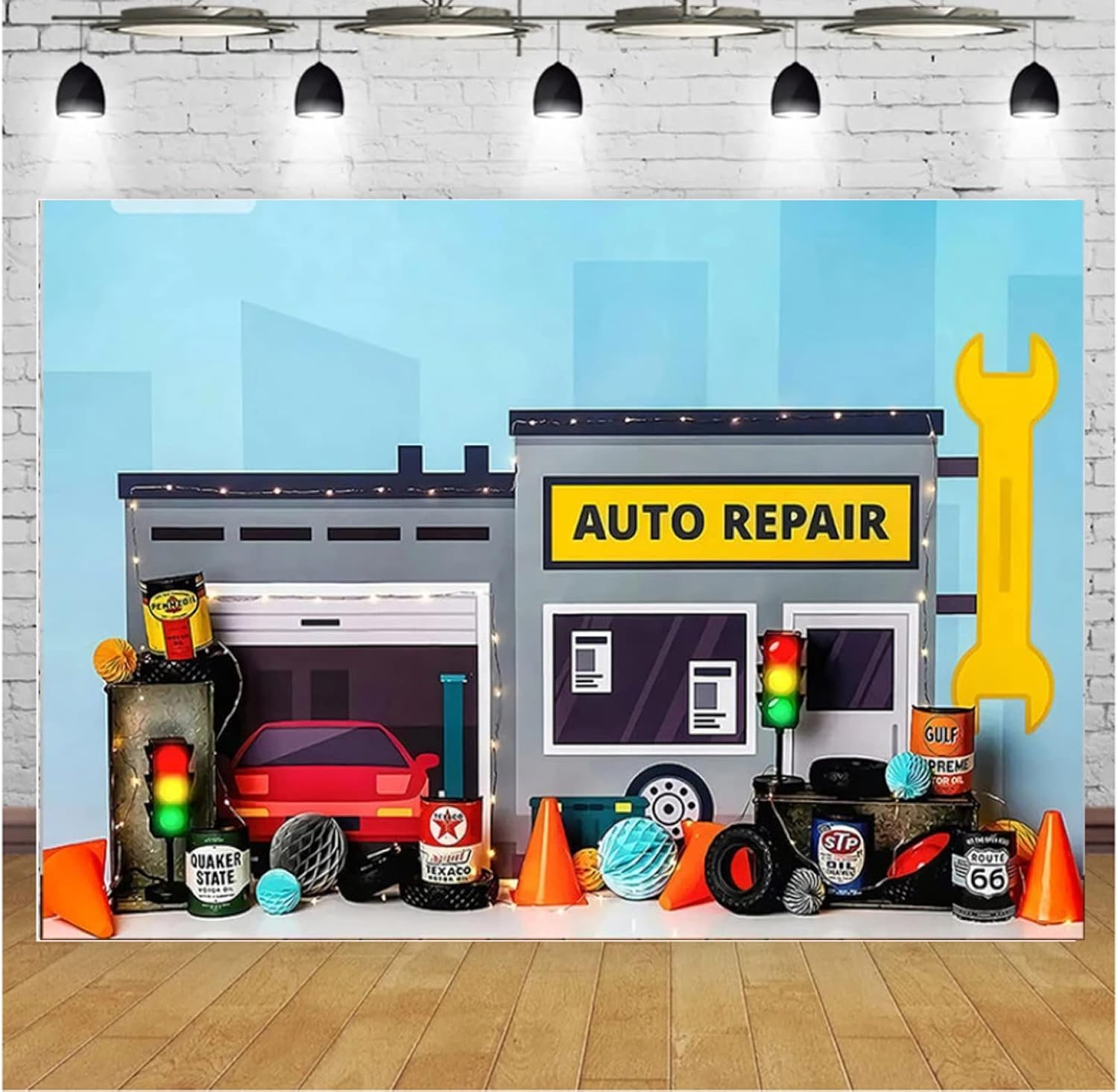 Amazon.com : Auto Repair Shop Boys Birthday Party Photography Backdrop ...