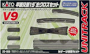 Kato N Scale Unitrack - V9 15 Degree Crossing Left Track Set KA-20-868 ...