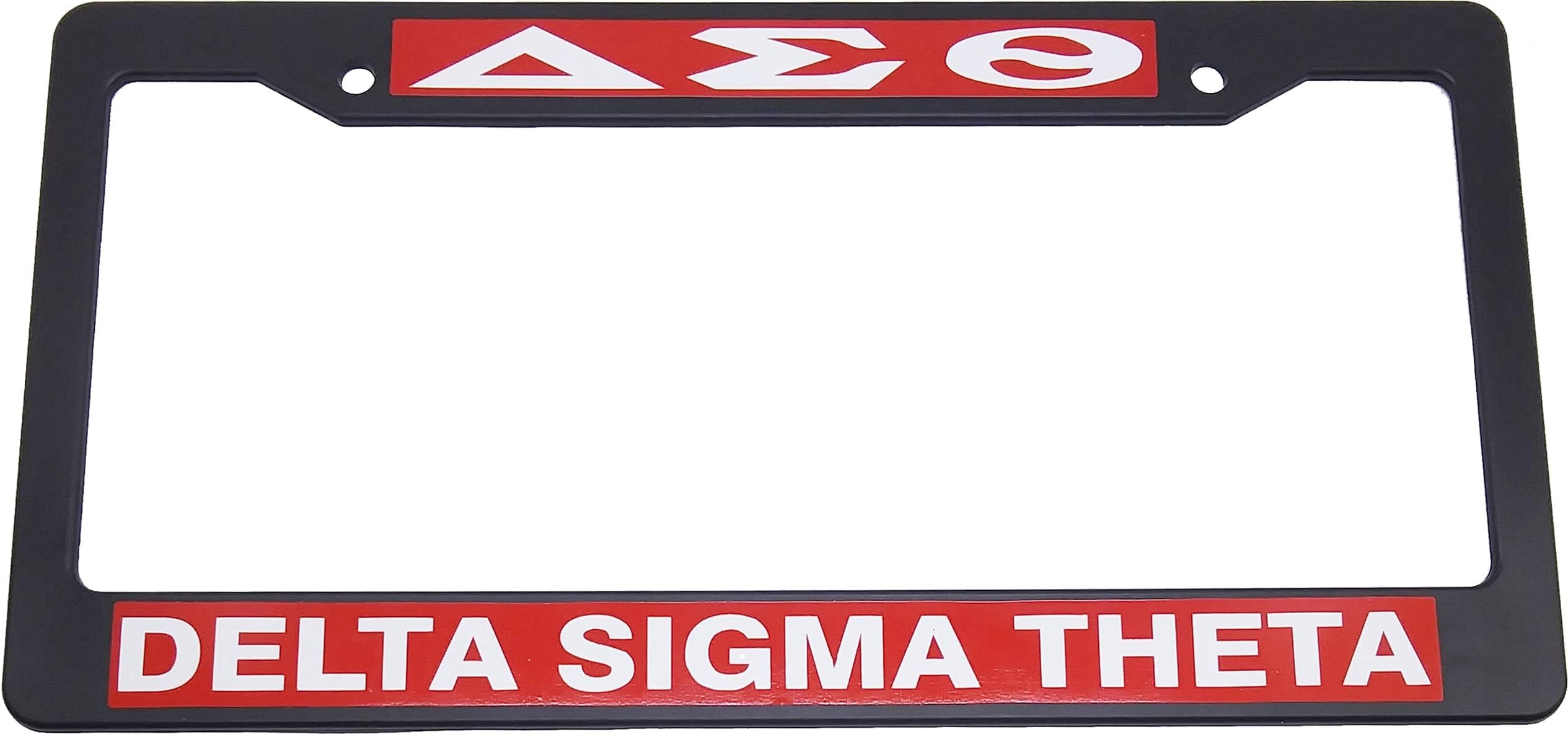 Amazon.com: Delta Sigma/Σ Theta Text Decal Plastic License Plate Frame ...