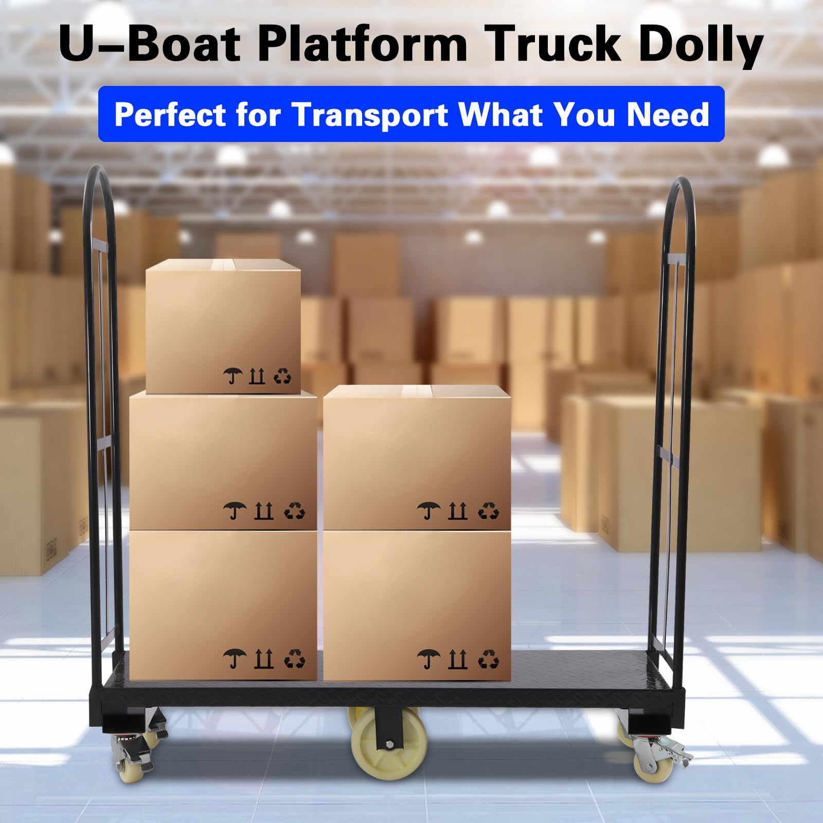 Snapklik.com : U-Boat Steel Cart, 60 L X 52 H 2000lbs Capacity Heavy ...