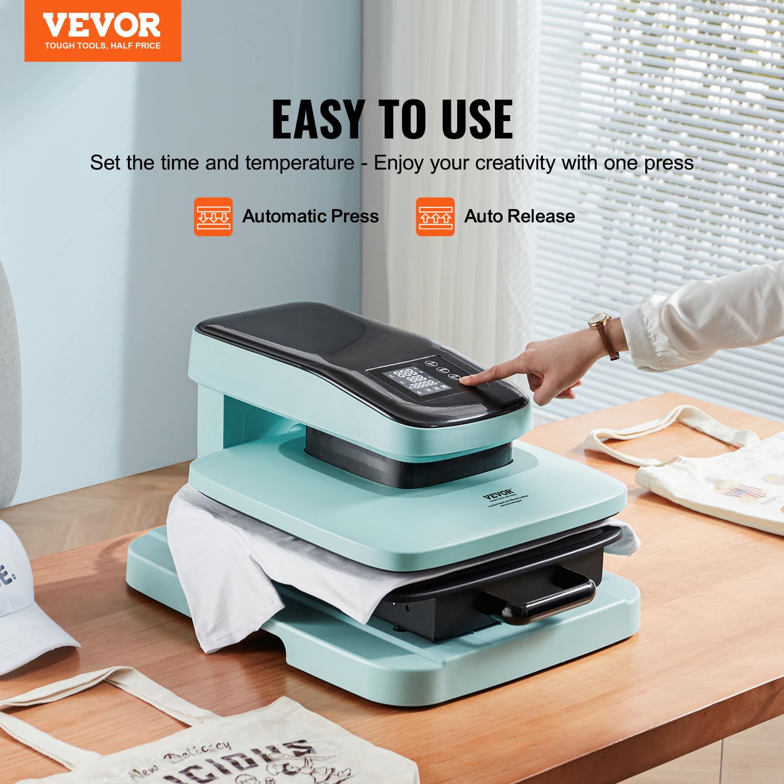 Auto Heat Press 15x15, High-Security Shirt Press Machine with Auto ...