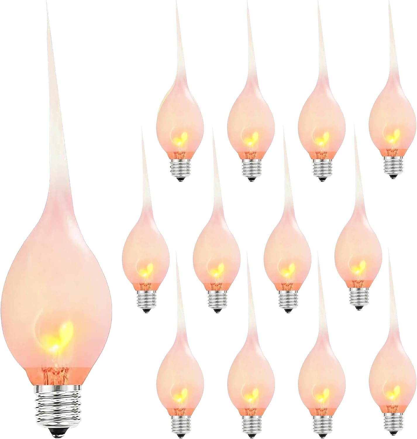SUNSGNE Silicone Dipped Flickering Flame Candle Light Bulbs, 1 Watt ...