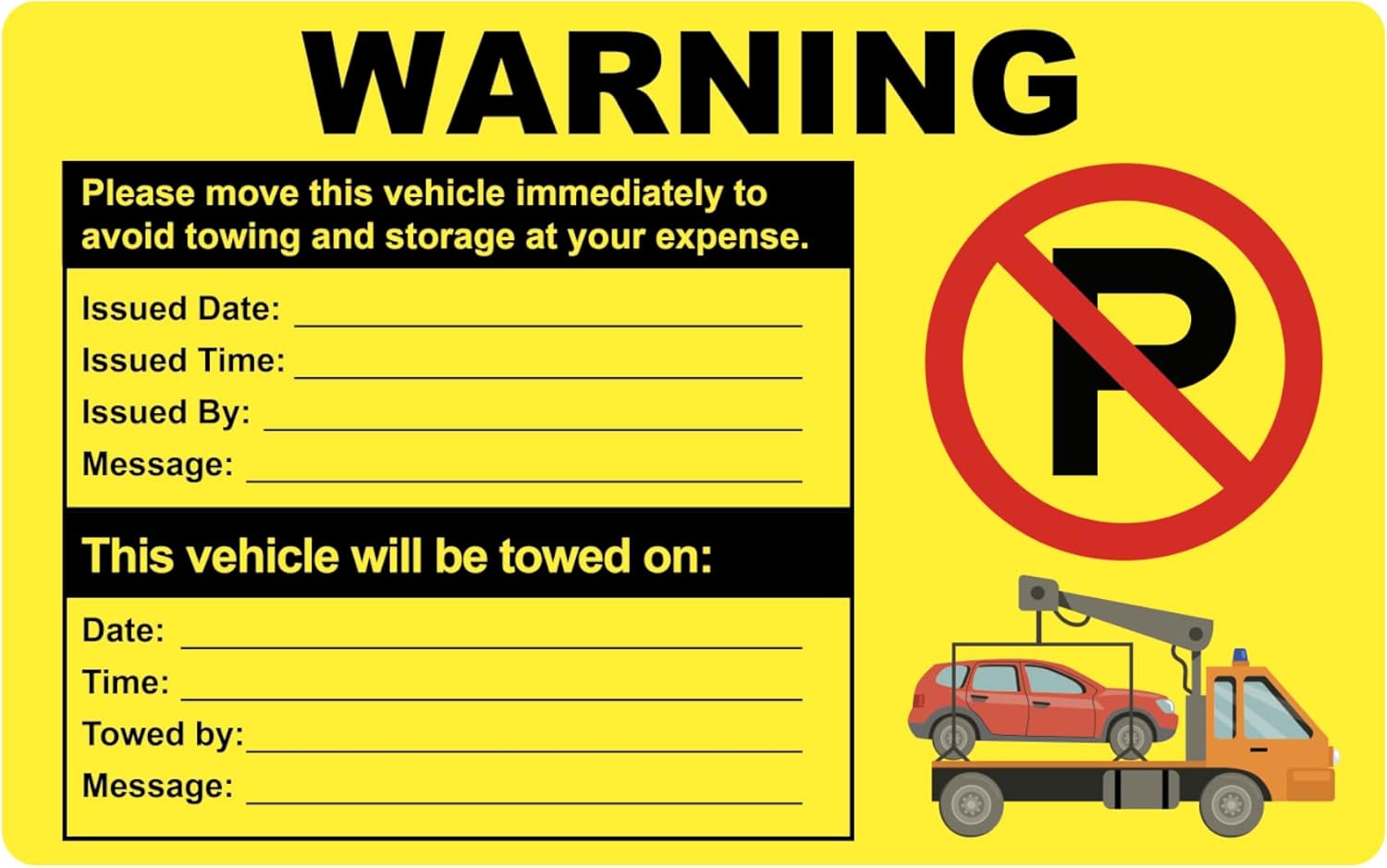 Amazon.com: 50 PCS 5x8'' Parking Violation Stickers Warning Stickers ...