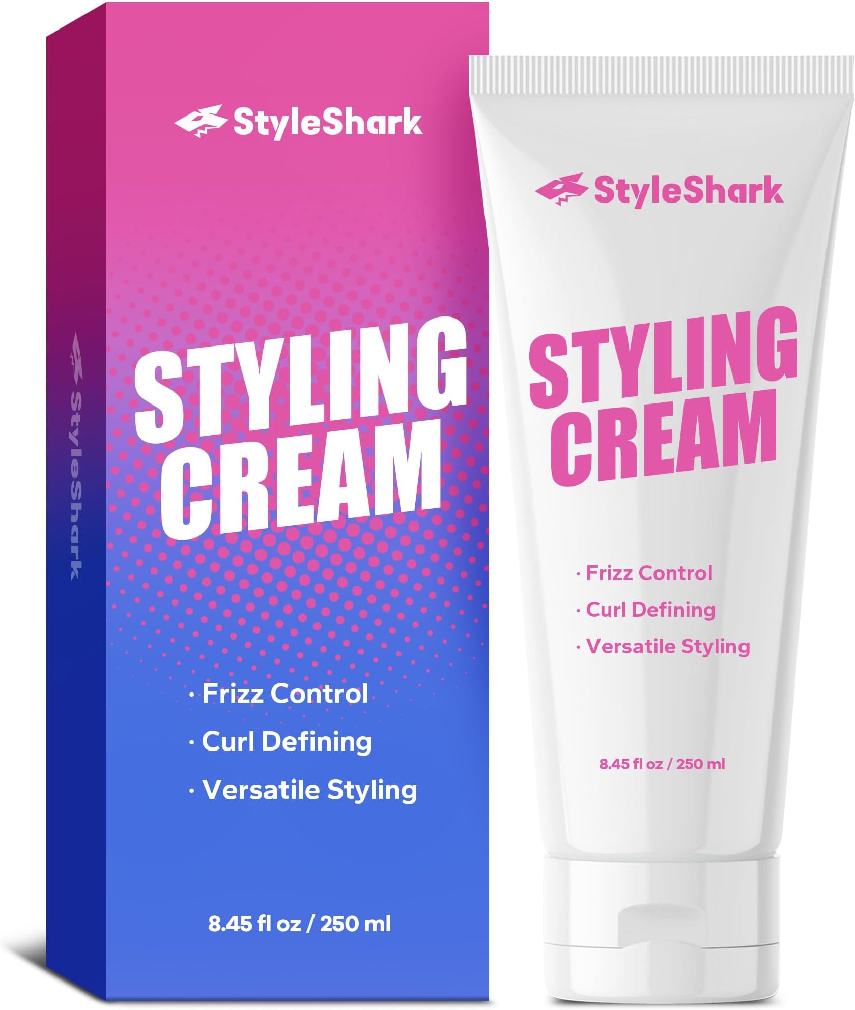 Amazon.com: StyleShark 3 in 1 Styling Cream (250ml), Ultimate Curl Cream for Curly & Wavy Hair ...