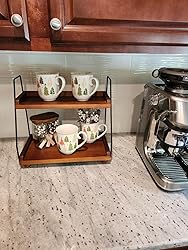 Amazon.com: Youngcafe 2 Tier Coffee Bar Accessories and Organizer Shelf ...