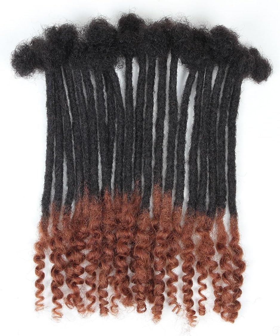 Amazon.com : 8 inch Loc Extensions Human Hair with Curly Ends, 0.4cm ...