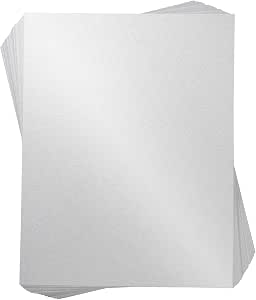 96 Sheets Pearl White Shimmer Cardstock, Metallic Paper for Scrapbook ...