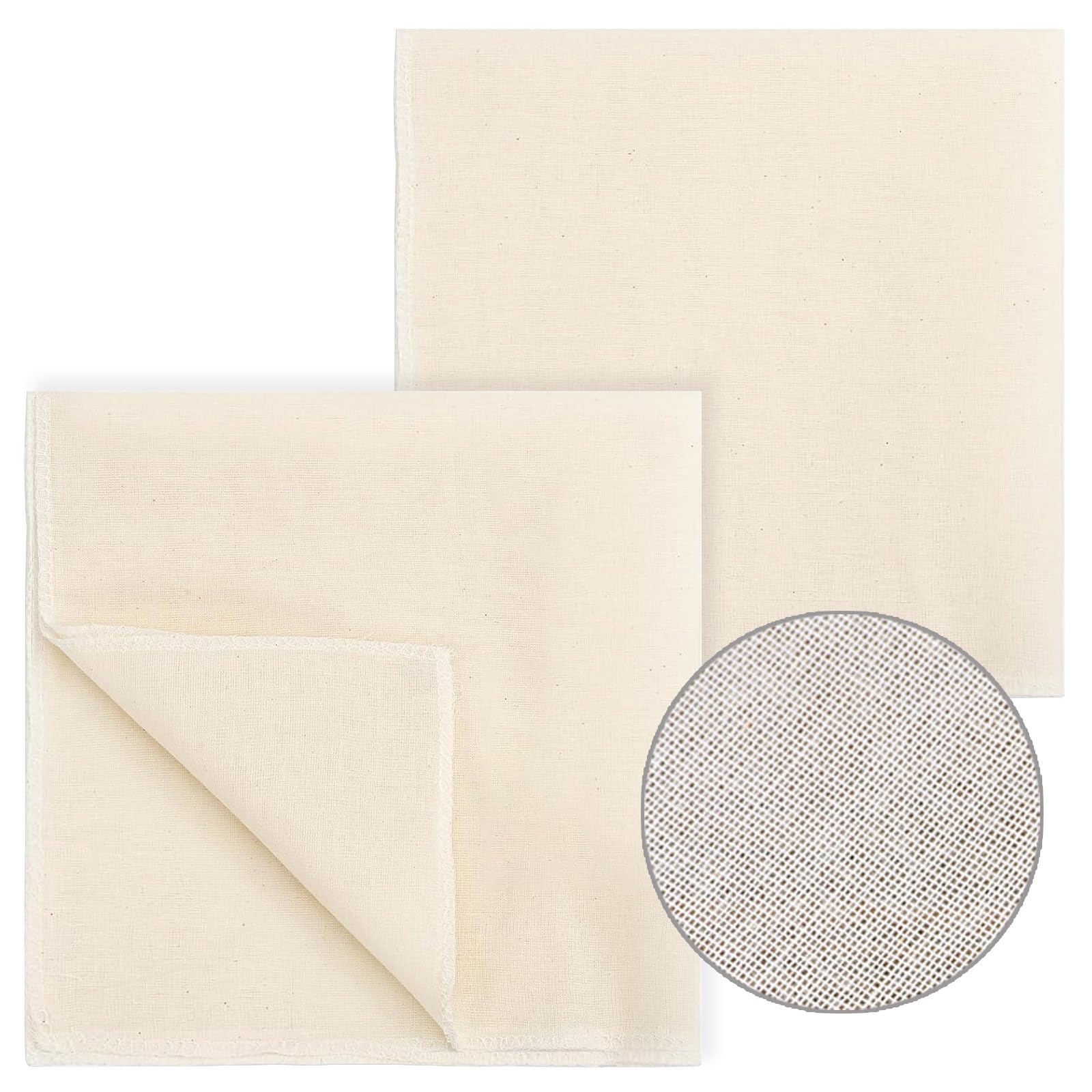 2Pcs Cheesecloth for Straining, 50x50cm Muslin Cloths for Cooking ...