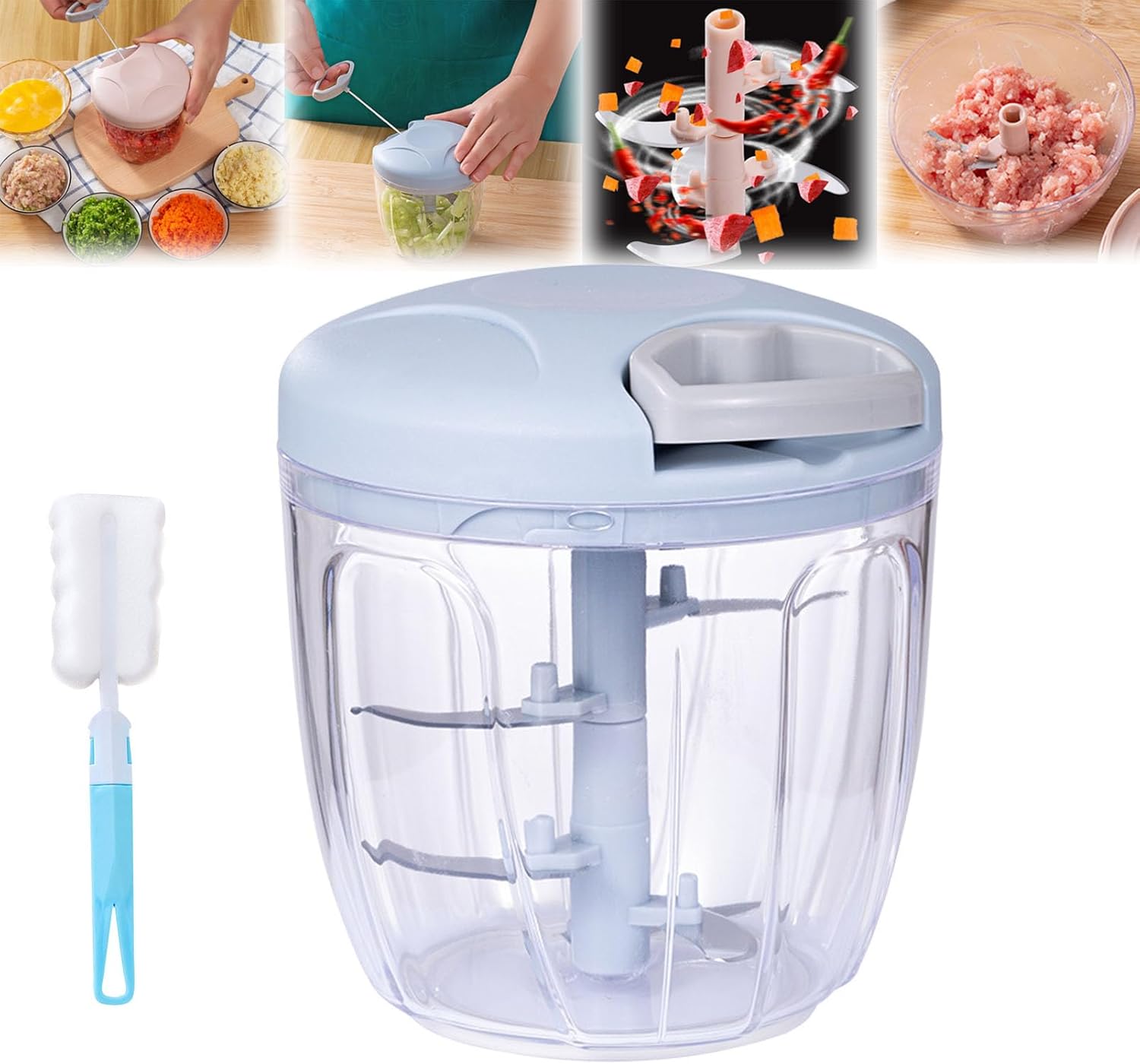 Amazon.com: Inxked Pull Vegetable Chopper, Hand Pull Onion Chopper ...