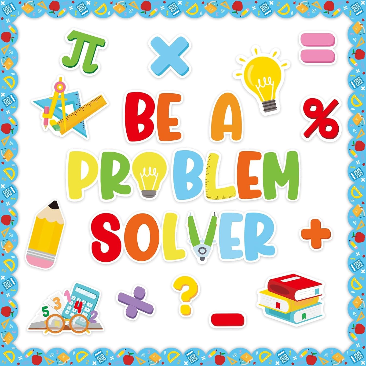 Maths Bulletin Board Set 54PCS Math Symbols Paper Mathematics Posters ...