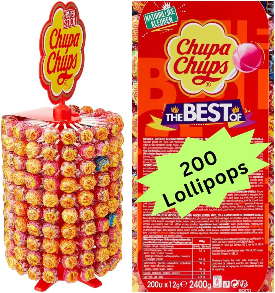 Lollipops The Best 200 Lollies sweets with stand for party and treats ...