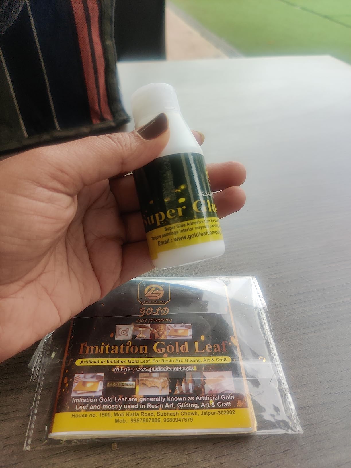 Gold leaf company 100 GOLD LEAF SHEETS+GLIDING GLUE,50 ML COMBO PACK ...