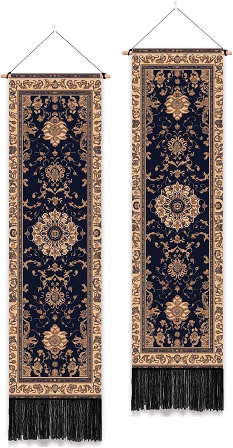 Amazon.com: PLIGREAT 2 Pack Retro Wall Hangings, Boho Floral Tapestry ...