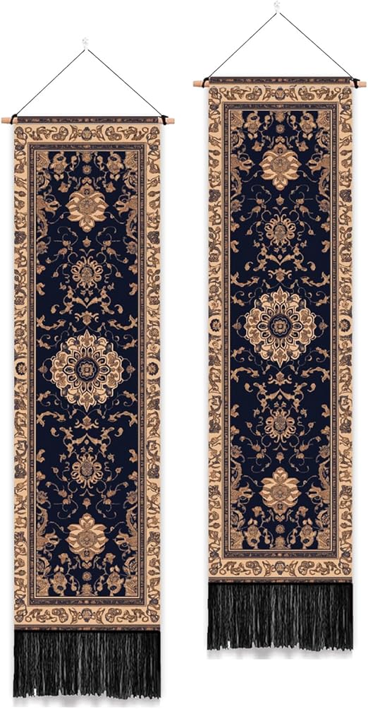 Amazon.com: PLIGREAT 2 Pack Retro Wall Hangings, Boho Floral Tapestry ...