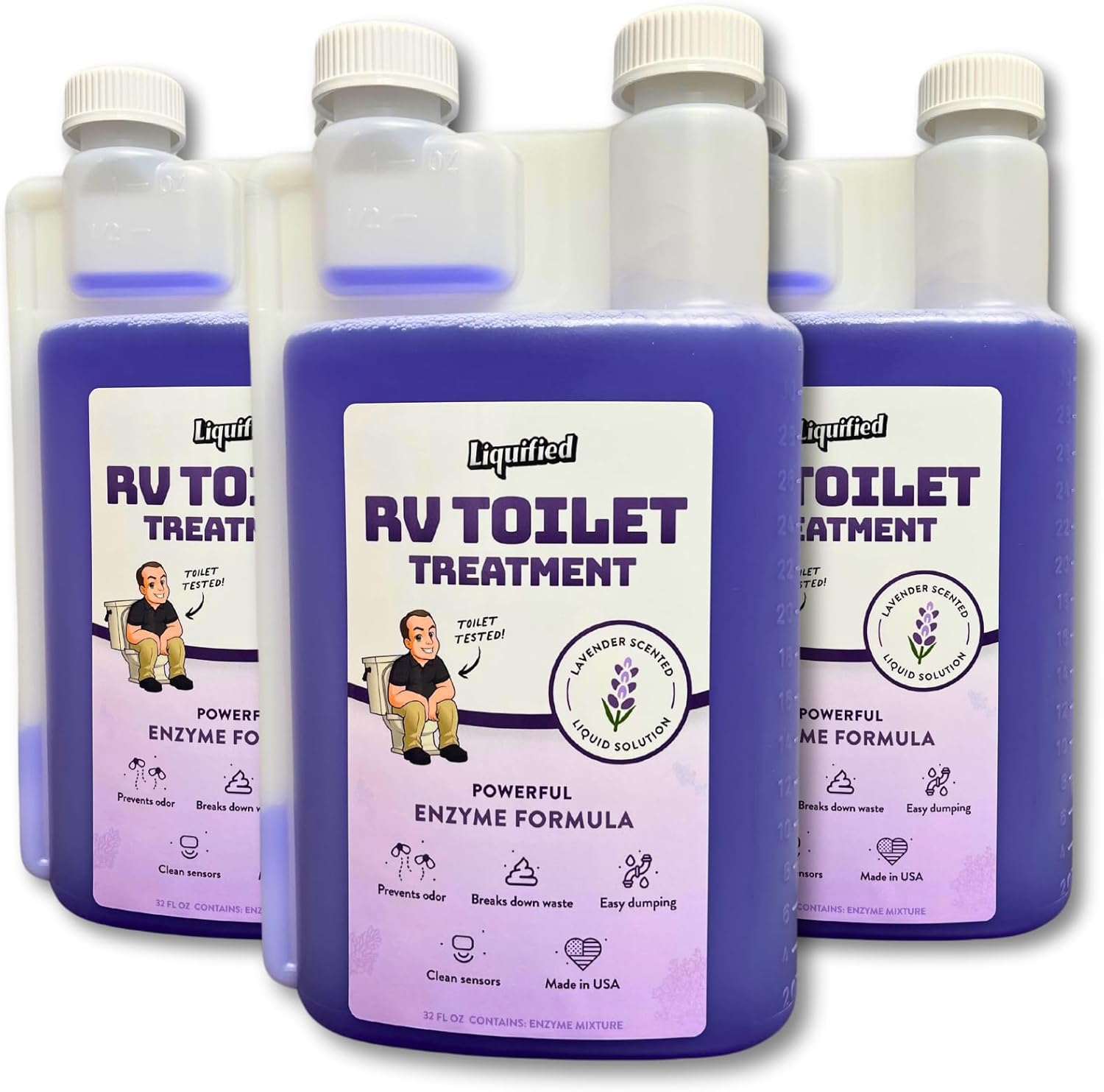 Amazon.com: Liquified RV Toilet Treatment Bundle- Black Holding Tank Digester - Odor Eliminator ...