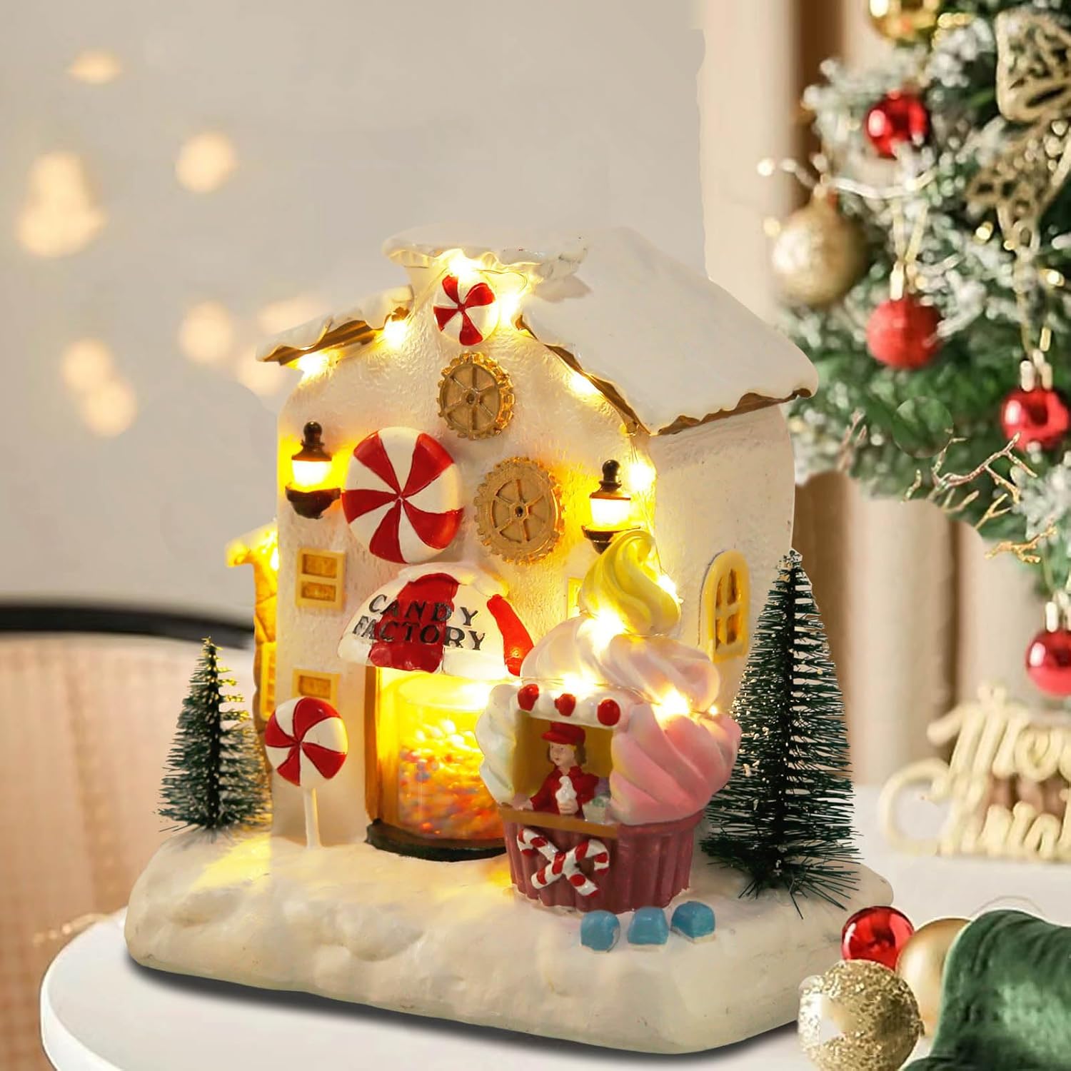 Amazon.com: innodept12 Christmas Animated Gingerbread House Decor ...