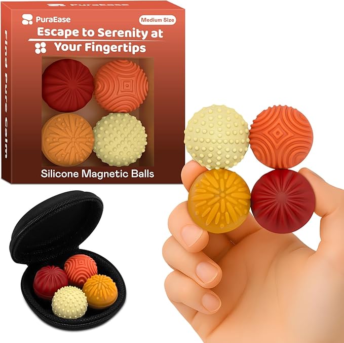 Amazon.com: Magnetic Sensory Fidget Balls – 4PC Medium Weighted ...