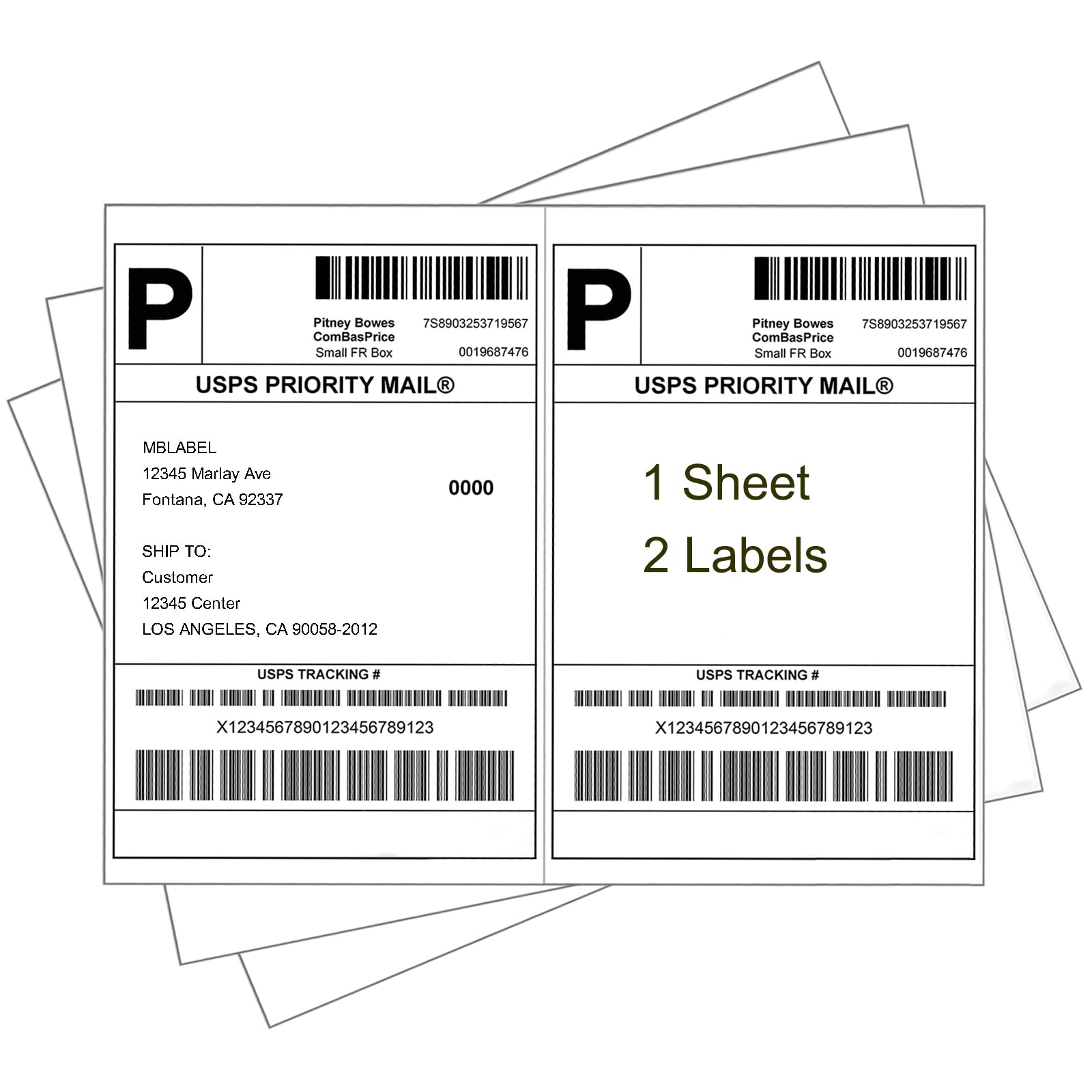 Snapklik.com : Half Sheet Shipping Labels, 8.5" X 5.5" Address Labels ...