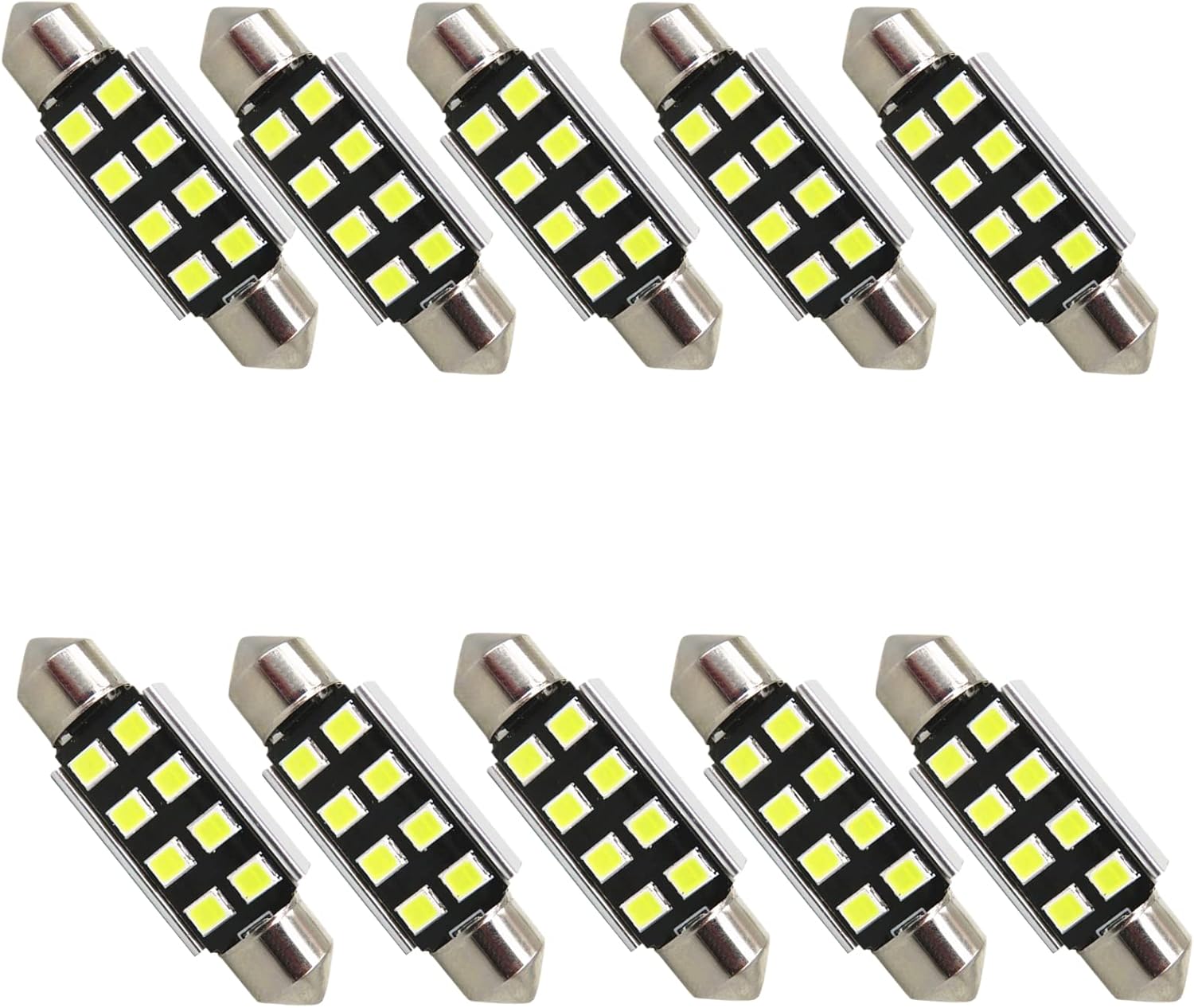 Amazon.com: WLJH 10x 6418 LED Bulb Canbus Error Free 36mm Festoon LED ...