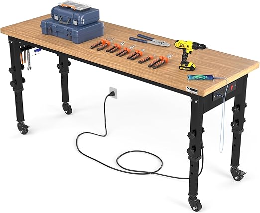 YITAHOME Work Bench 72" L X 24" W Adjustable Workbench for Garage W ...