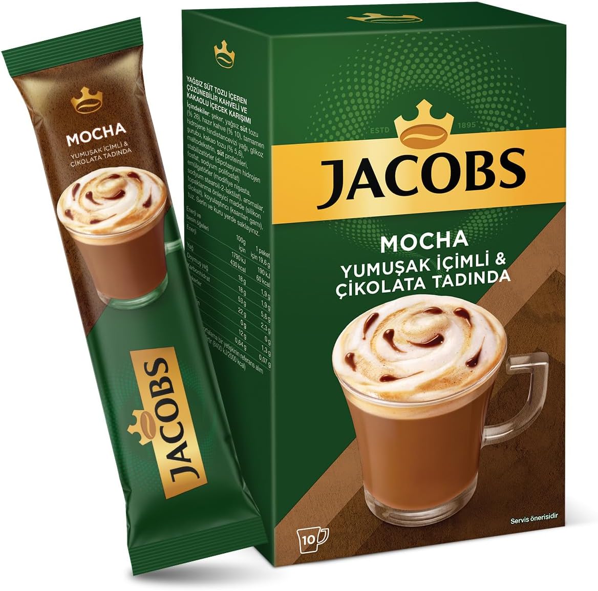 JACOBS Mocha 19.6 Gram x 10, Kahve : Amazon.com.tr: Gıda Ürünleri
