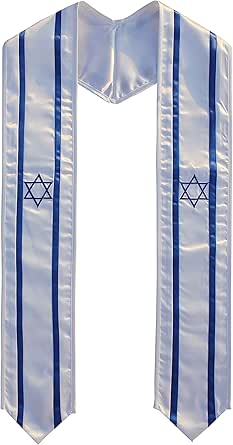 Amazon.com: Del Mex Israel Graduation Flag Stole Sash Scarf Israeli USA ...