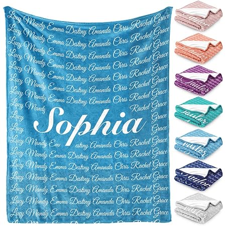 Amazon.com: Yofair Custom Blanket with Name Personalized Baby Blanket ...