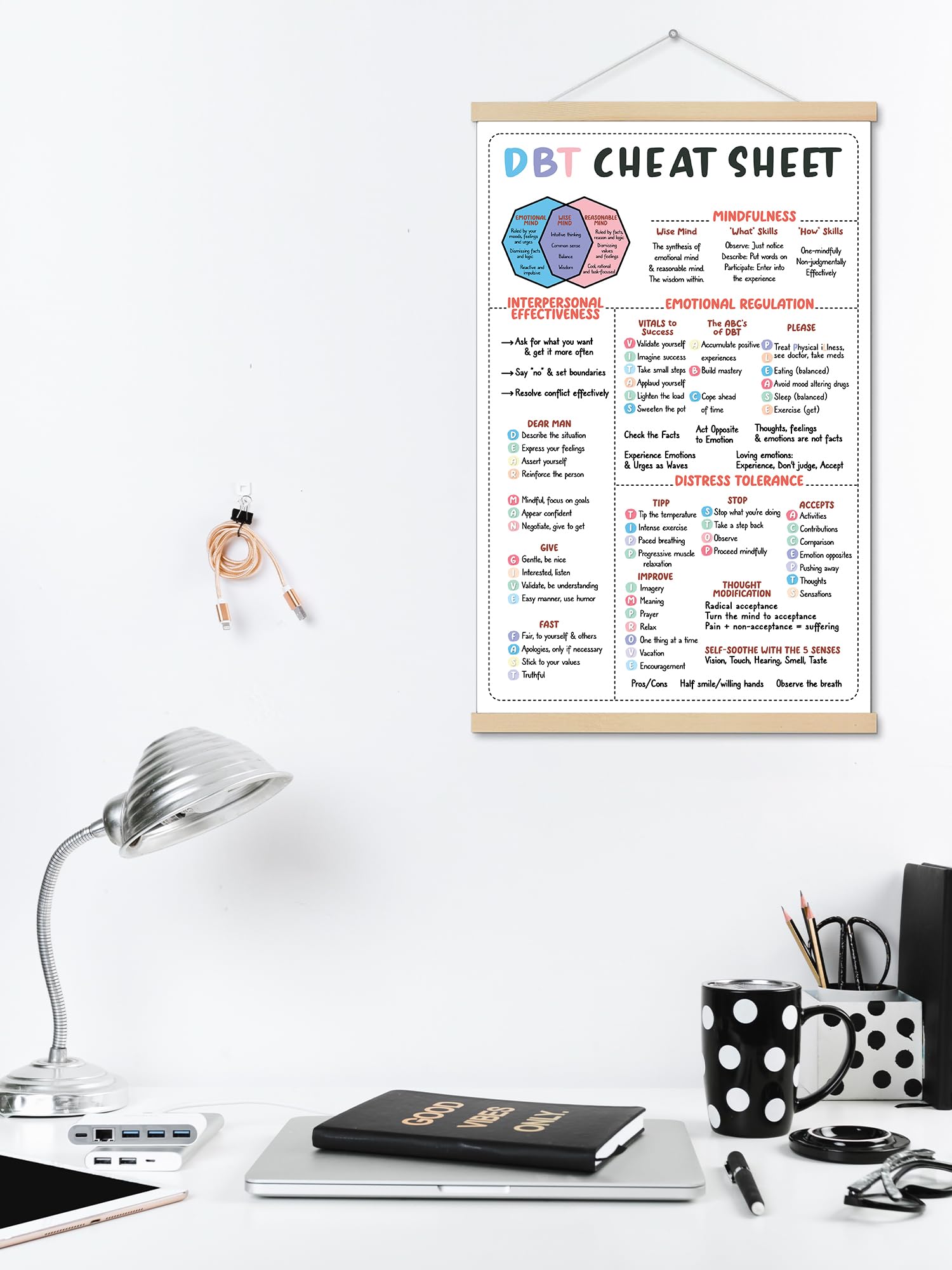 Snapklik.com : DBT Cheat Sheet Hanger Canvas Poster, DBT Skills Canvas ...