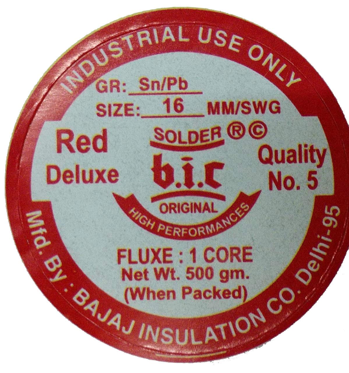 Aadvay BIC Solder wire Rosin core Tin|Lead (16Swg, Red Deluxe)- 500 Gm ...