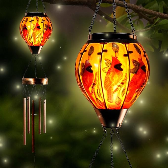Amazon.com : Solar Wind Chimes for Outside, Cardinal Garden Decor ...