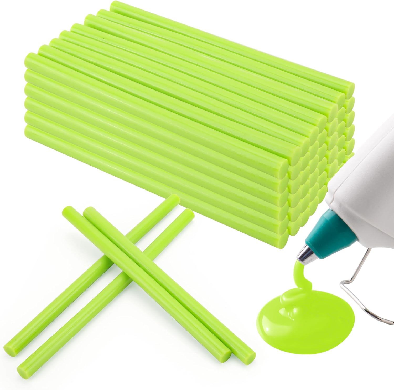 Amazon.com - MATUFF Light Green hot Glue Sticks Full Size 0.43” Dia x 8 ...