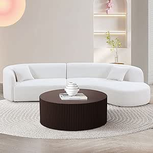 Amazon.com: LyuHome Modern Round Coffee Table, Nesting Coffee Table End Table Set for Living ...