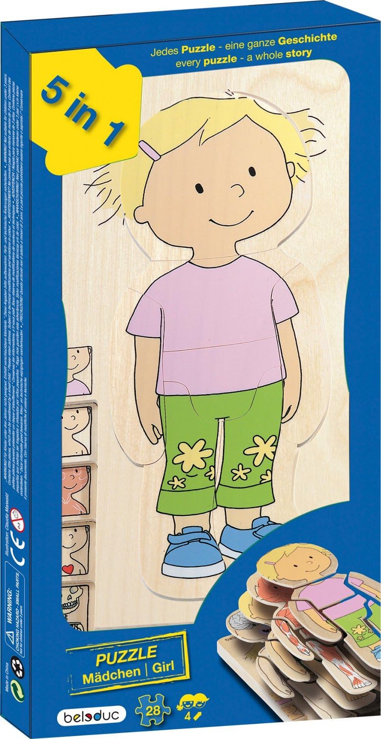 Beleduc 17128 Layer Puzzle 5 Pieces ‘Your Body’ for Girls : Beleduc ...