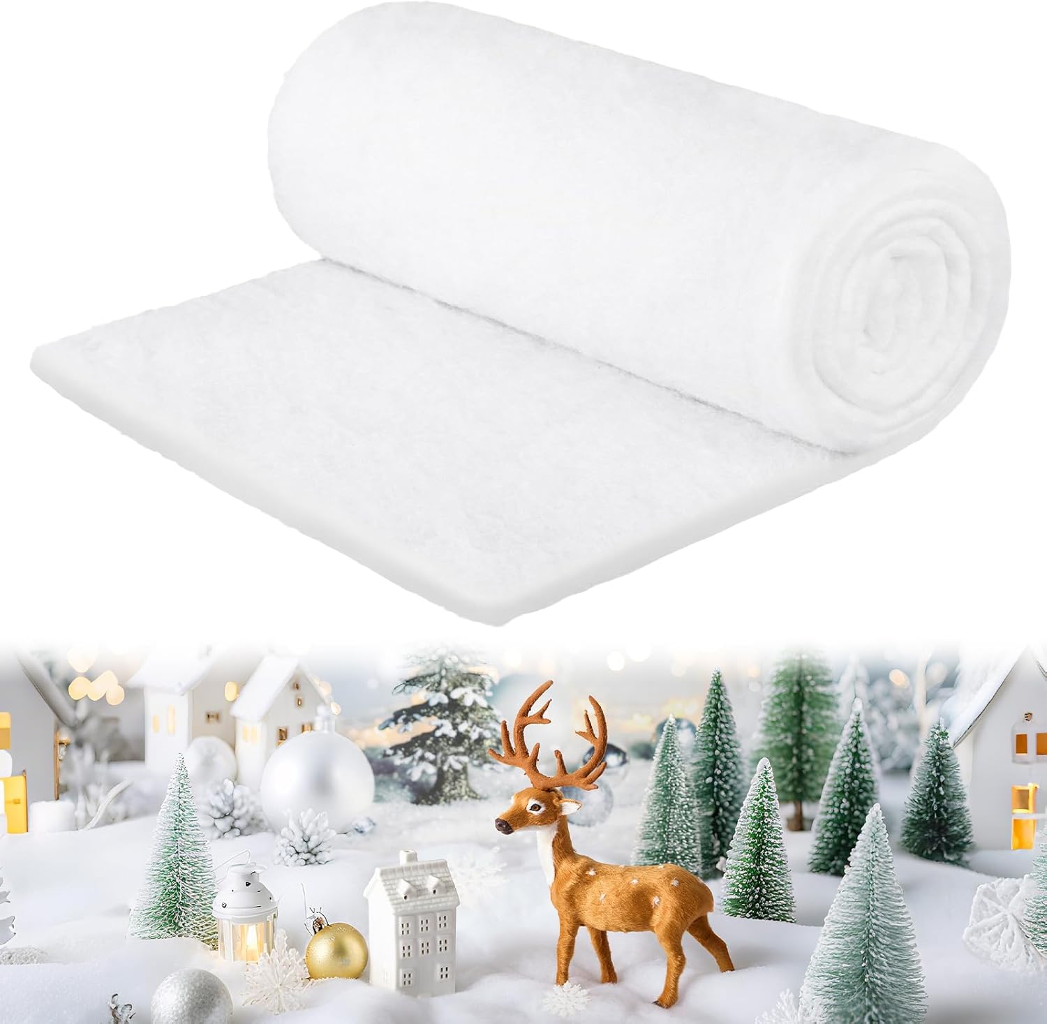Amazon.com: Soelomu 3 ft x 8 ft Artificial Snow Blanket, Thickened ...