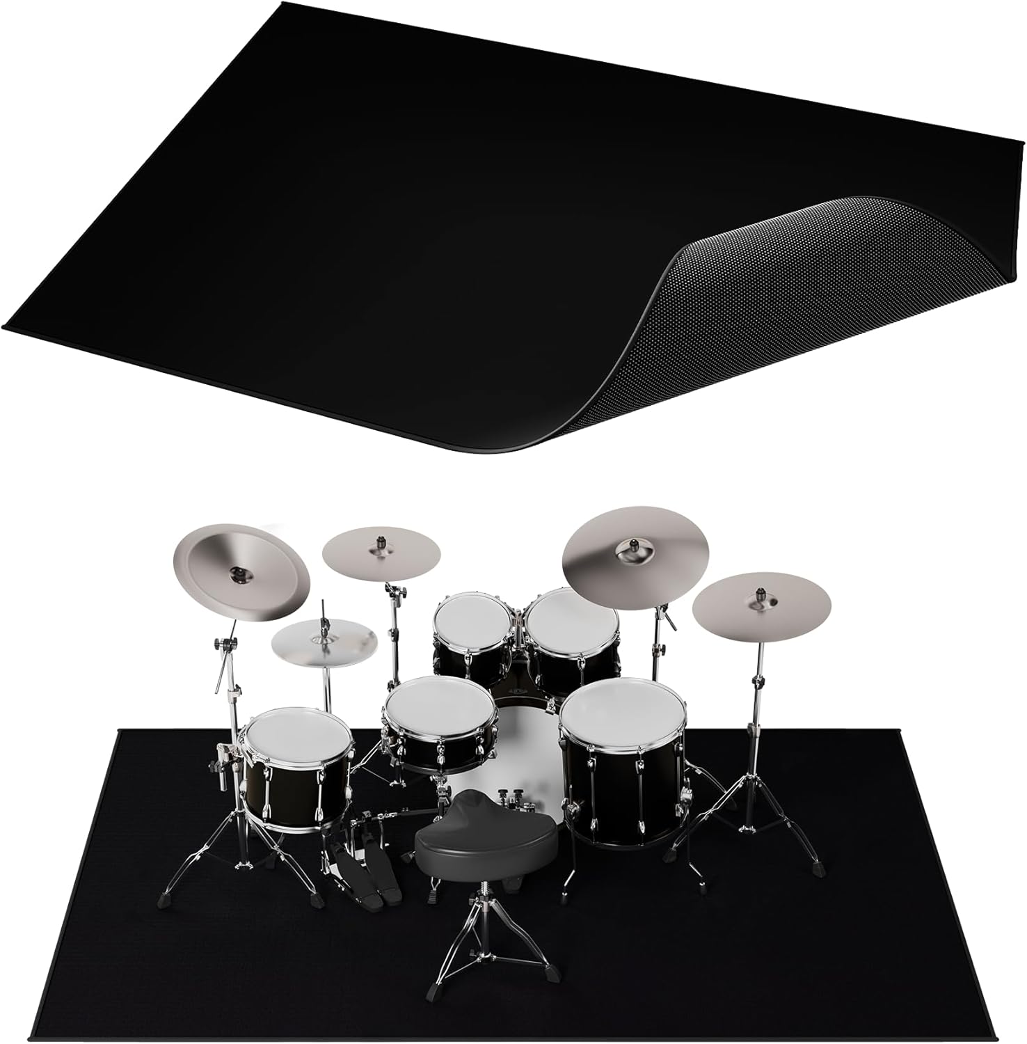 Amazon.com: Drum Rug 4x6Ft With Non-Slip Grip Bottom, Tightly Woven ...