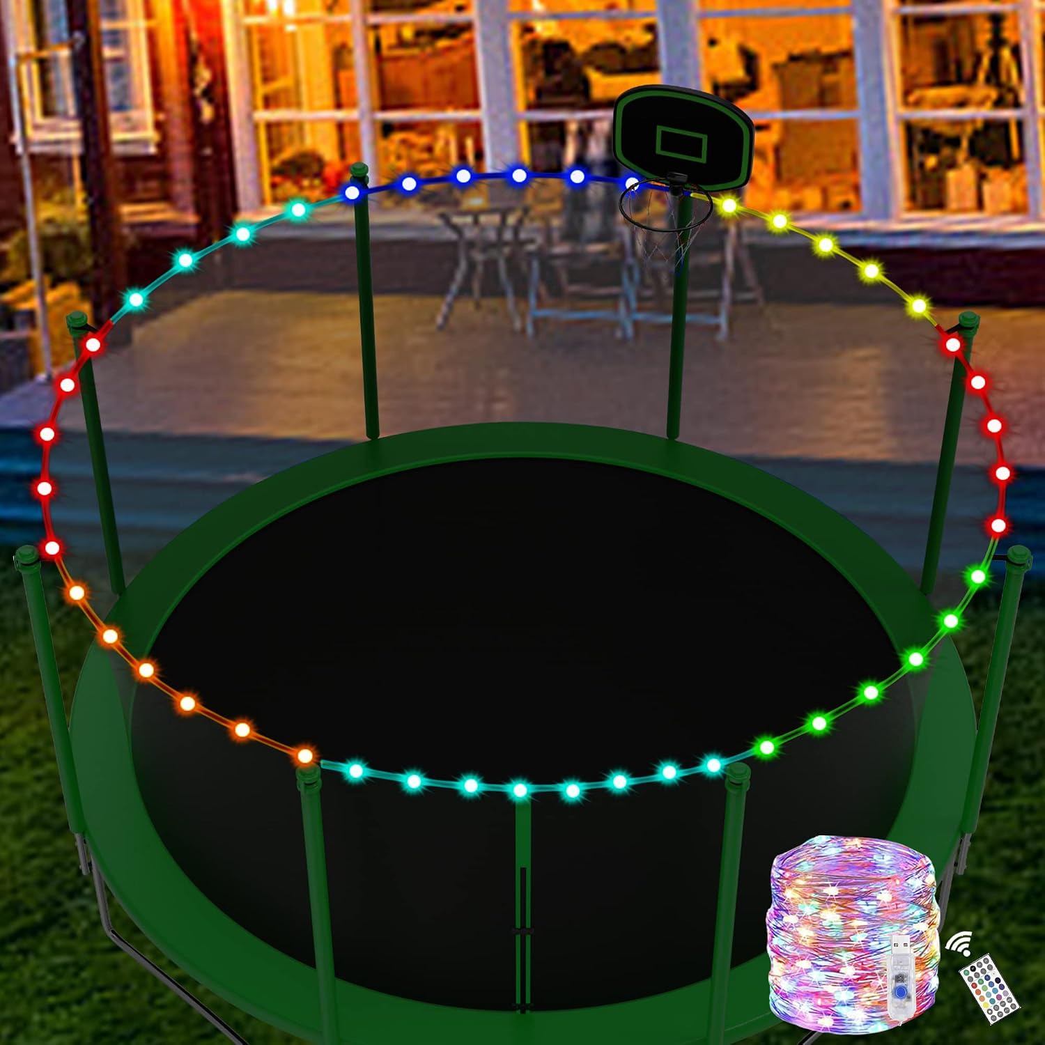 Amazon.com: Elitezip LED Trampoline Lights, 49Ft Rope Lights Outdoor ...