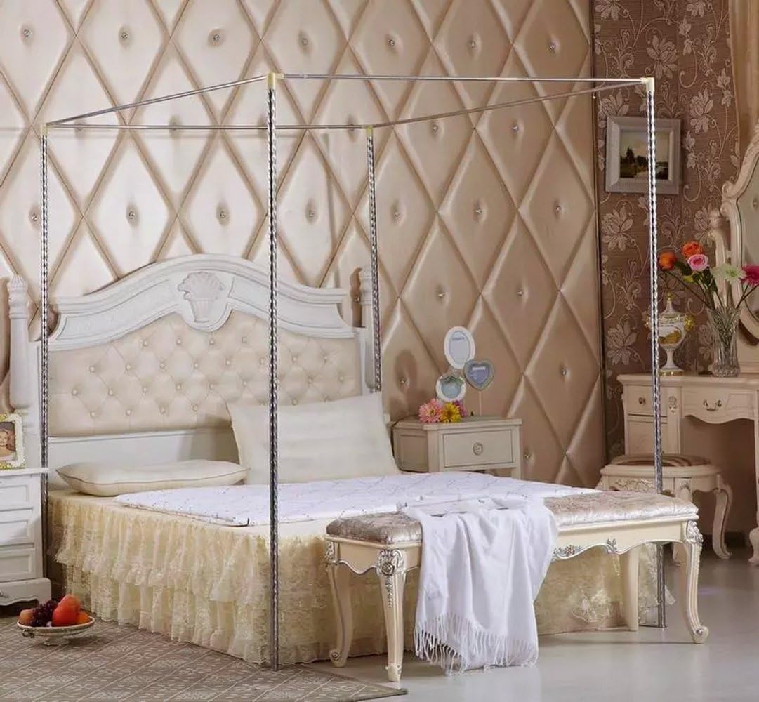 Amazon.com: Stainless Steel Canopy Mosquito Netting Canopies Frame/Post ...