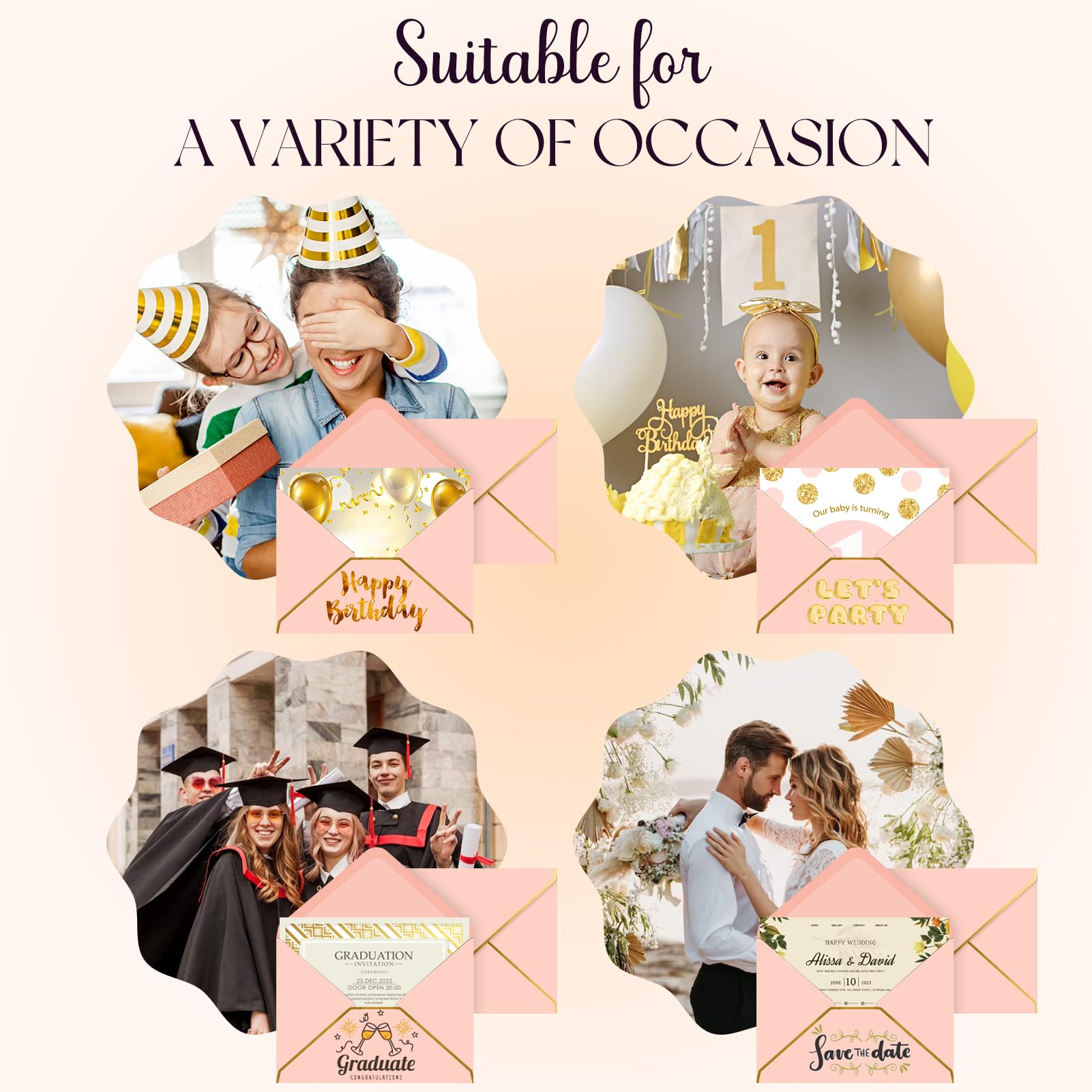 Snapklik.com : ACSTEP 25PACK 5X7 Envelopes, Luxury Rose Pink A7 ...