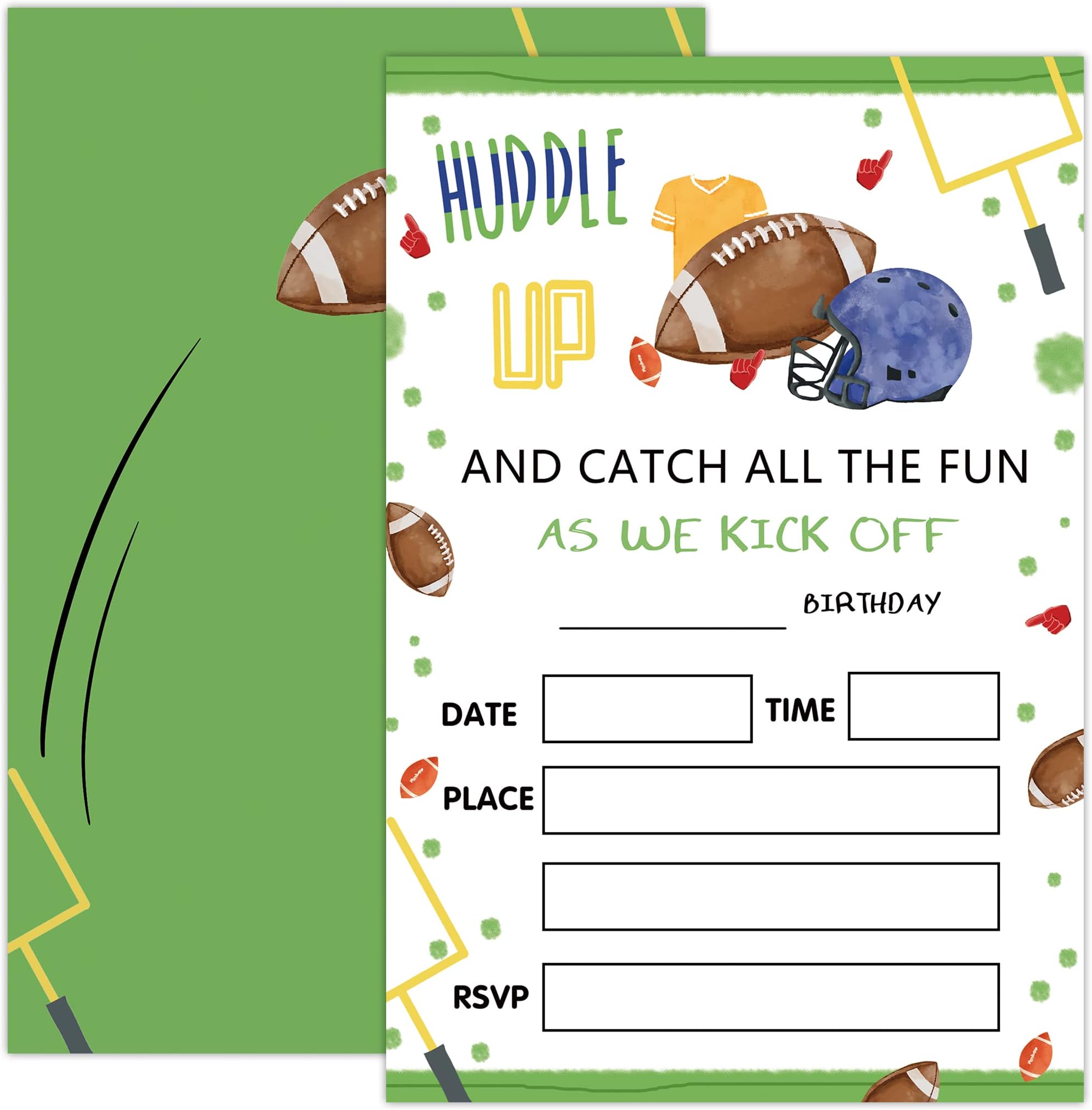 Amazon.com : JJOINUS Football Birthday Party Invitations for Girl Boy ...