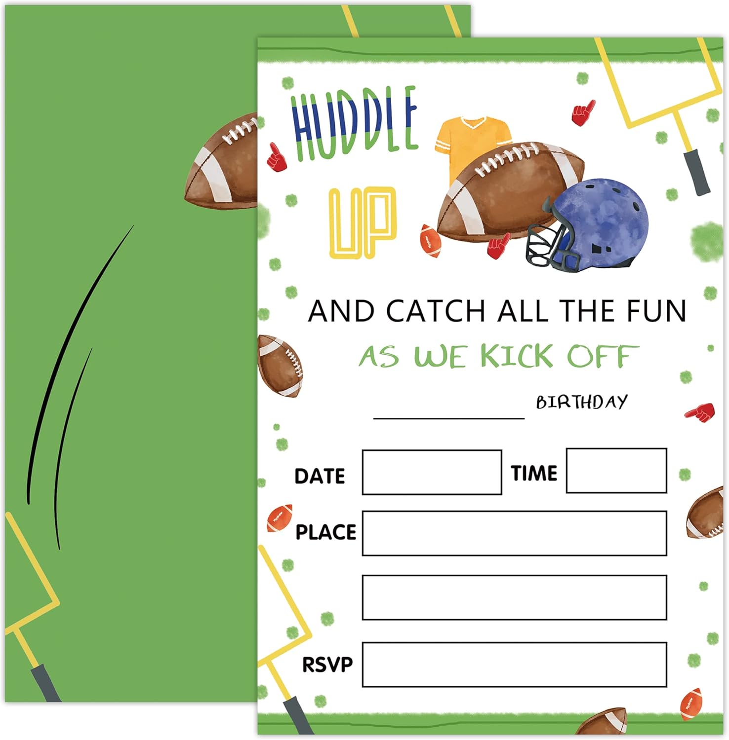 Amazon.com : JJOINUS Football Birthday Party Invitations for Girl Boy ...