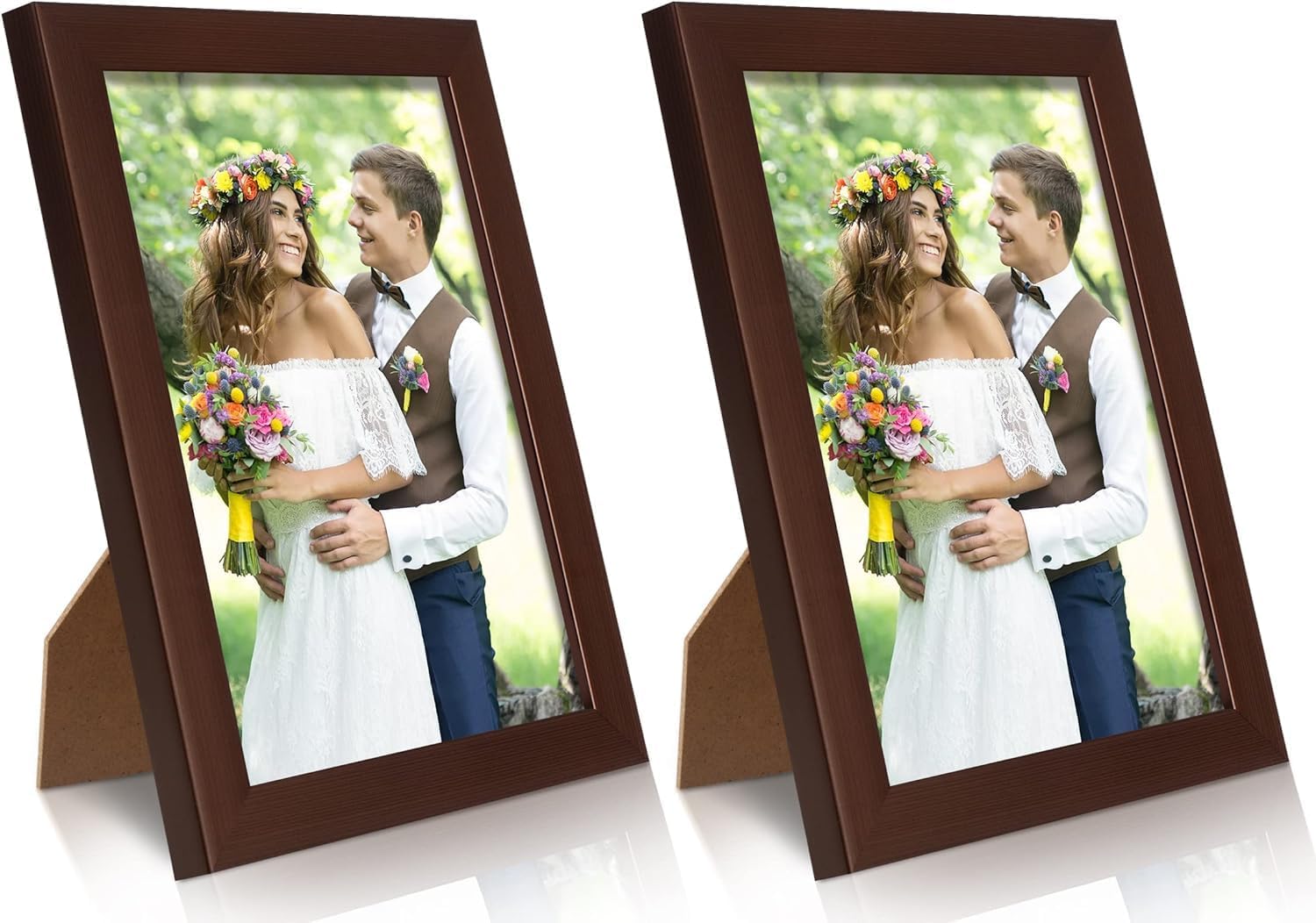 Amazon.com - PECULA 2 Pack 5x7 Brown Picture Frame for Wall and ...