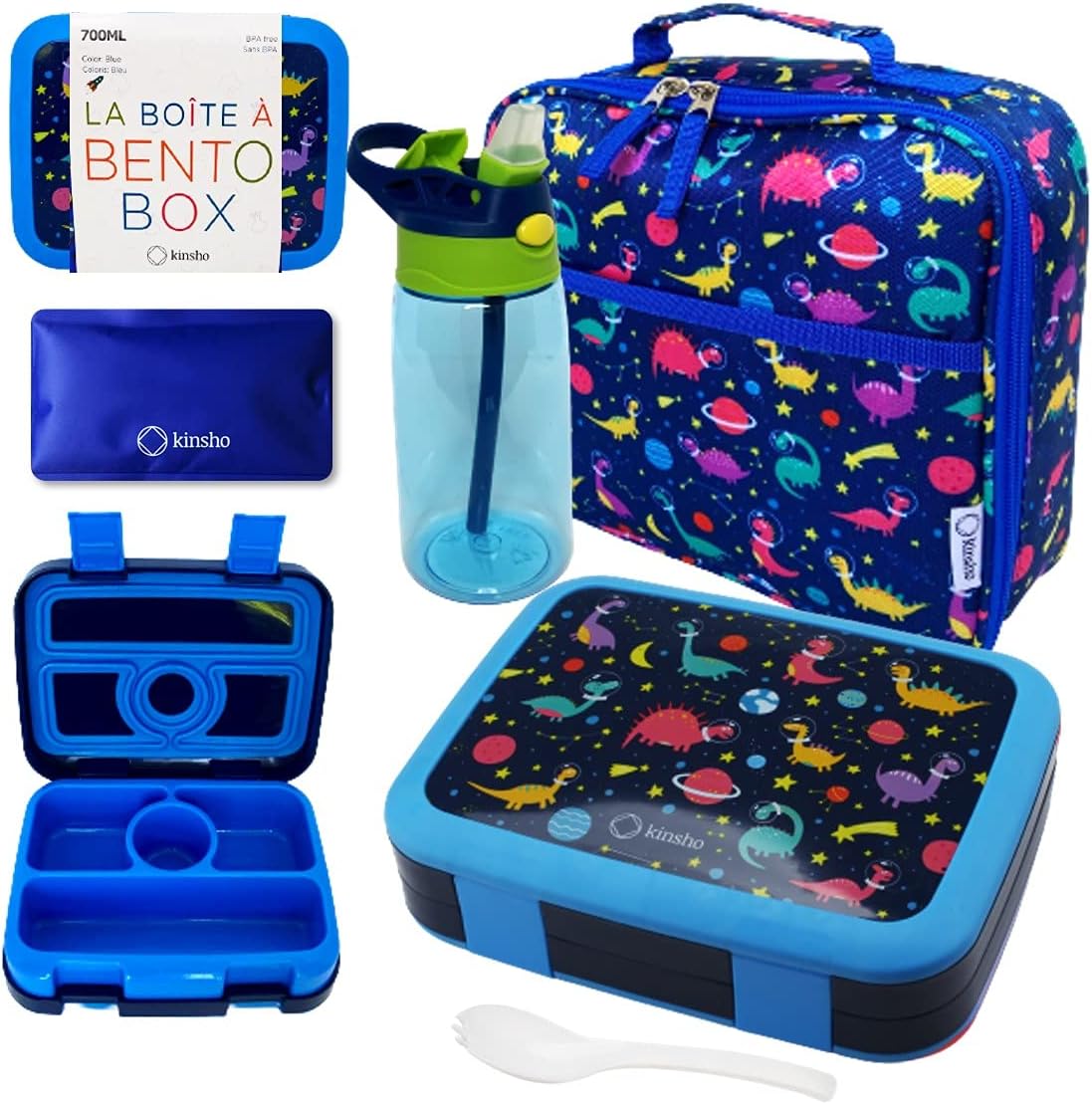 Amazon.com: Bento Lunch Box with Bag, Water Bottle & Ice Pack Set for ...