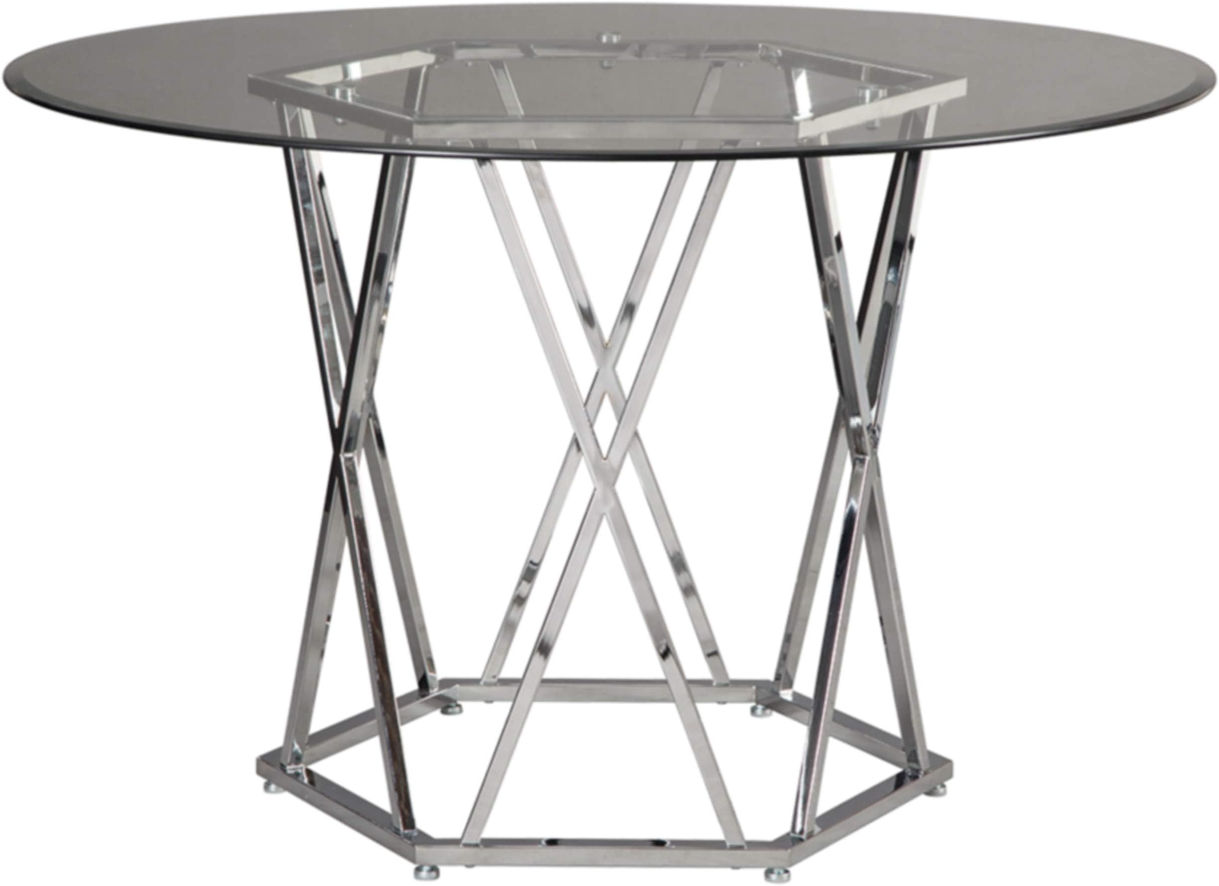 Amazon.com - Armen Living Lindsey Contemporary Dining Table in Brushed ...