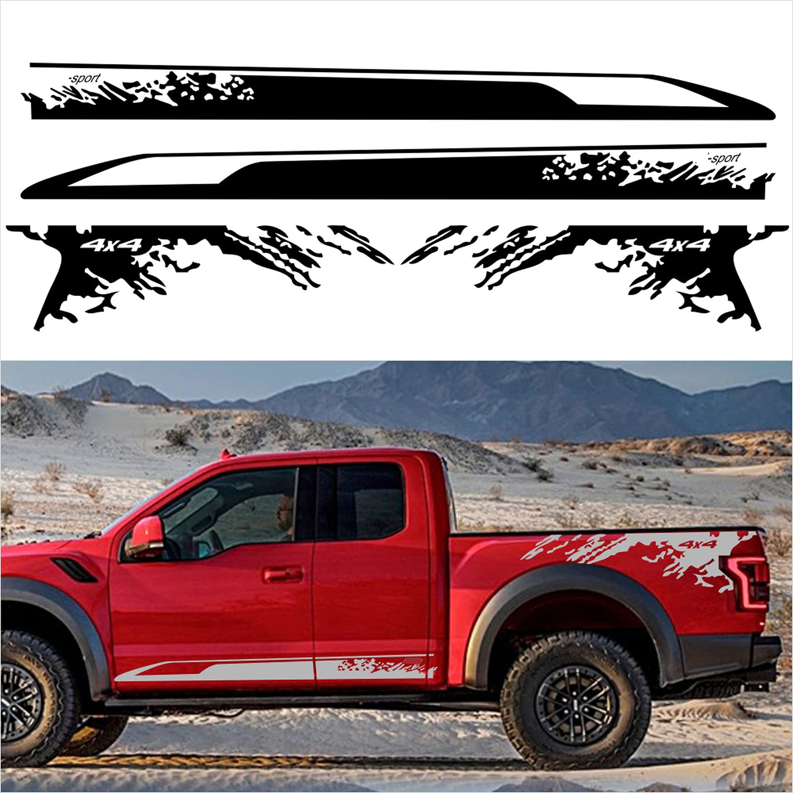 Buy Car Side Skirt Stickers stripe decal Vinyl Decals, For Ford, For ...