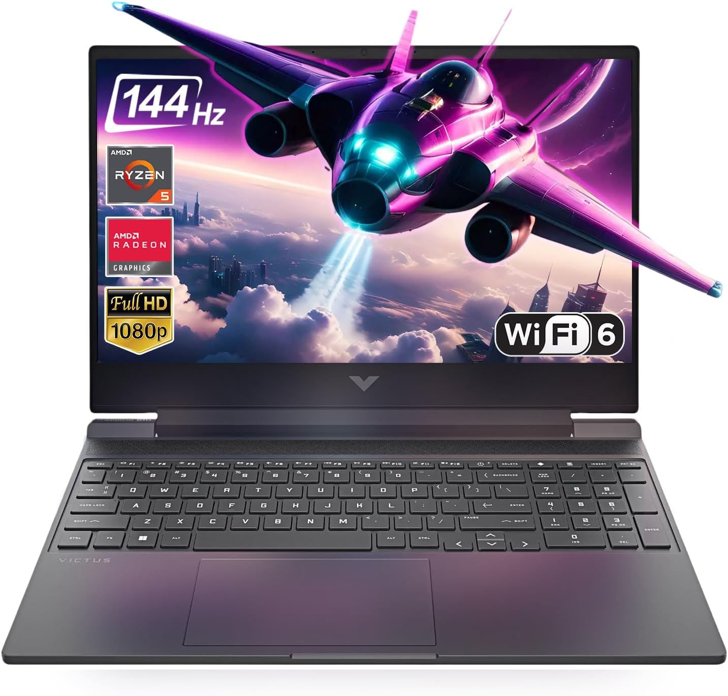 Amazon.com: HP Victus 15.6" FHD 144Hz Gaming Laptop, AMD Ryzen 5-7535HS ...